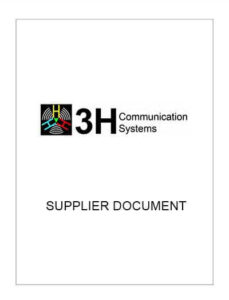 Supplier Portal – 3H Communication Systems